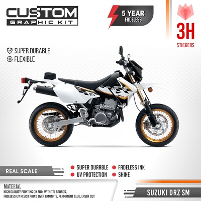 Custom Graphics for Suzuki DRZ 400 Drz400sm Decals Stickers full set | eBay