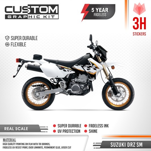 Custom Graphics for Suzuki DRZ 400 Drz400sm Decals Stickers full set | eBay