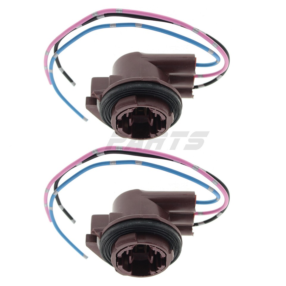 (2) Bulb Socket Turn Signal Light Harness Wire Plug Connectors 3157 ...