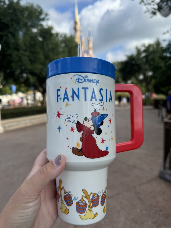 2024 Disney Parks Fantasia Mickey & Broom Tumbler With Straw The ...