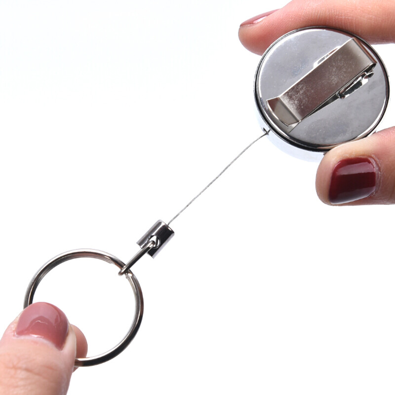 Heavy Duty Retractable Key Reel Recoil Cord Key Ring Pull Chain Belt ...