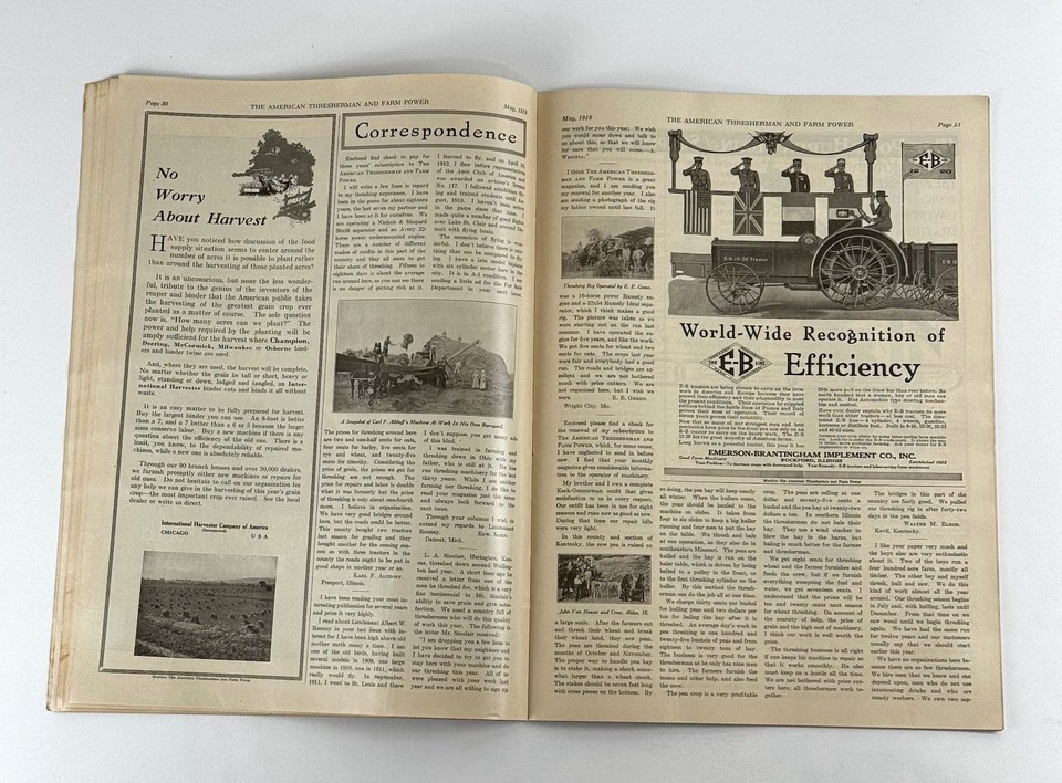 The American Thresherman & Farm Power MAGAZINE May 1918 MADISON, WIS ...