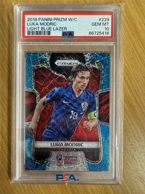 2018 Panini World Cup Soccer Light Blue Lazer Prizm Luka Modric #/125 ...