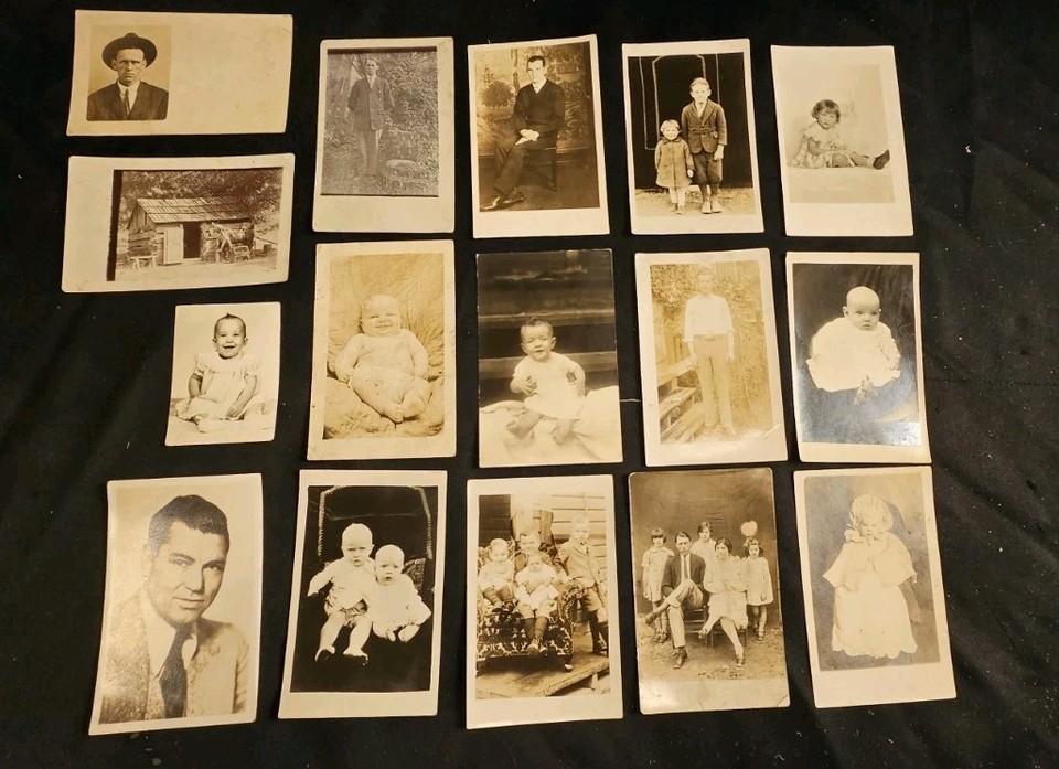 52 Antique Photos Cabinet Cards CDV RPPC early 1900s VTG Lot Men Women ...