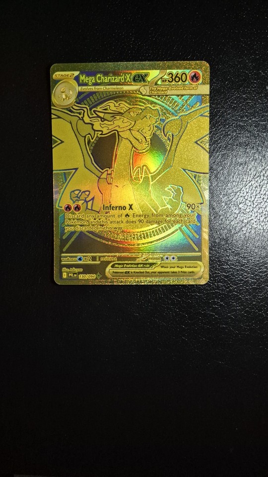 Mega Charizard ex 130/094 Gold - Phantasmal Flames - NM+ ENGLISH Pack ...
