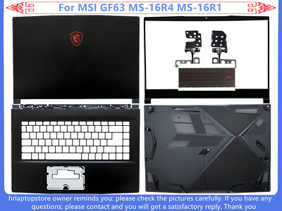 GF63 MS-16R1 16R4 LCD Back Cover + Bezel + Palmrest+ Bottom Case+Hinge ...