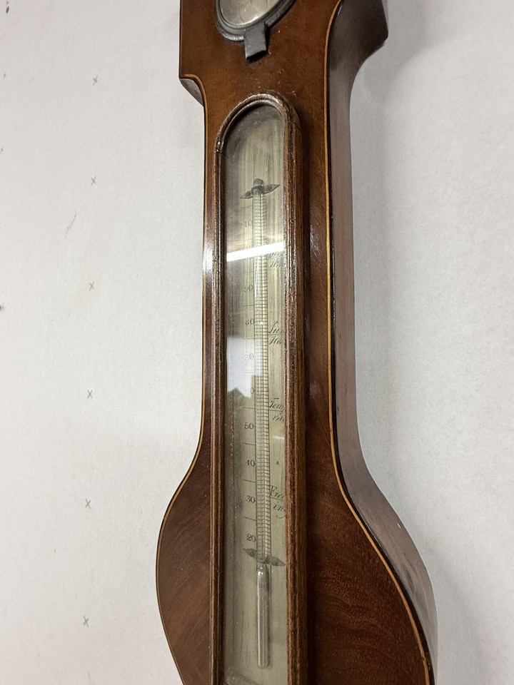 Antique fine barometer 1780-1810 London signed eagle finial mahogany ...