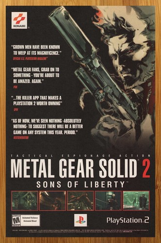 2002 Metal Gear Solid 2 PS2 Playstation 2 Print Ad/Poster Official ...