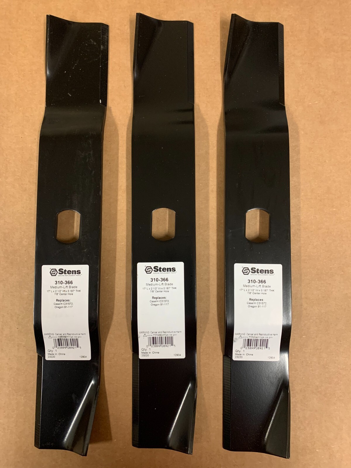 Set/3 310-366 blades for Case Ingersoll 3000/4000 series w/ 48" mowers ...