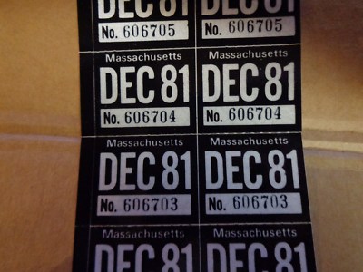 1981 Massachusetts Registration License Plate Stickers set of 2 | eBay