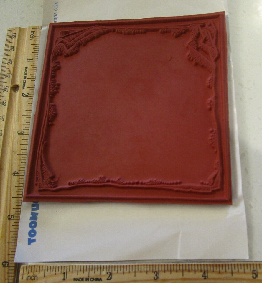 LGE PARCHMENT PAPER FRAME CLING UNMOUNTED RUBBER STAMP-TOOMUCHFUN ...