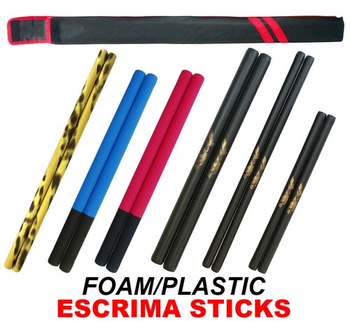 Escrima Sticks Pair, Kali Arnis Martial Arts Weapon Foam Padded Plastic ...