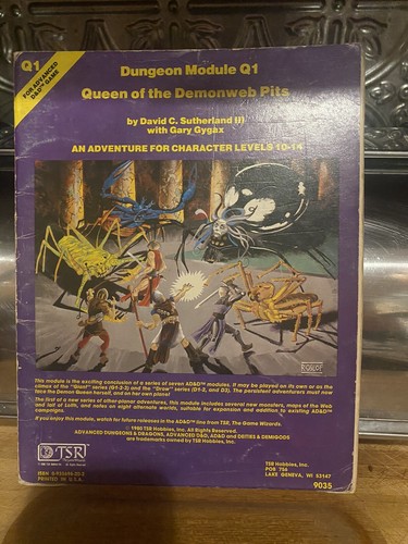 Advanced Dungeons and Dragons Dungeon Module Q1 Queen of the Demonweb ...