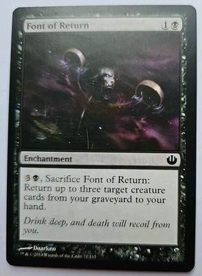 MTG Magic The Gathering Card Font of Return Enchantment Black Journey ...