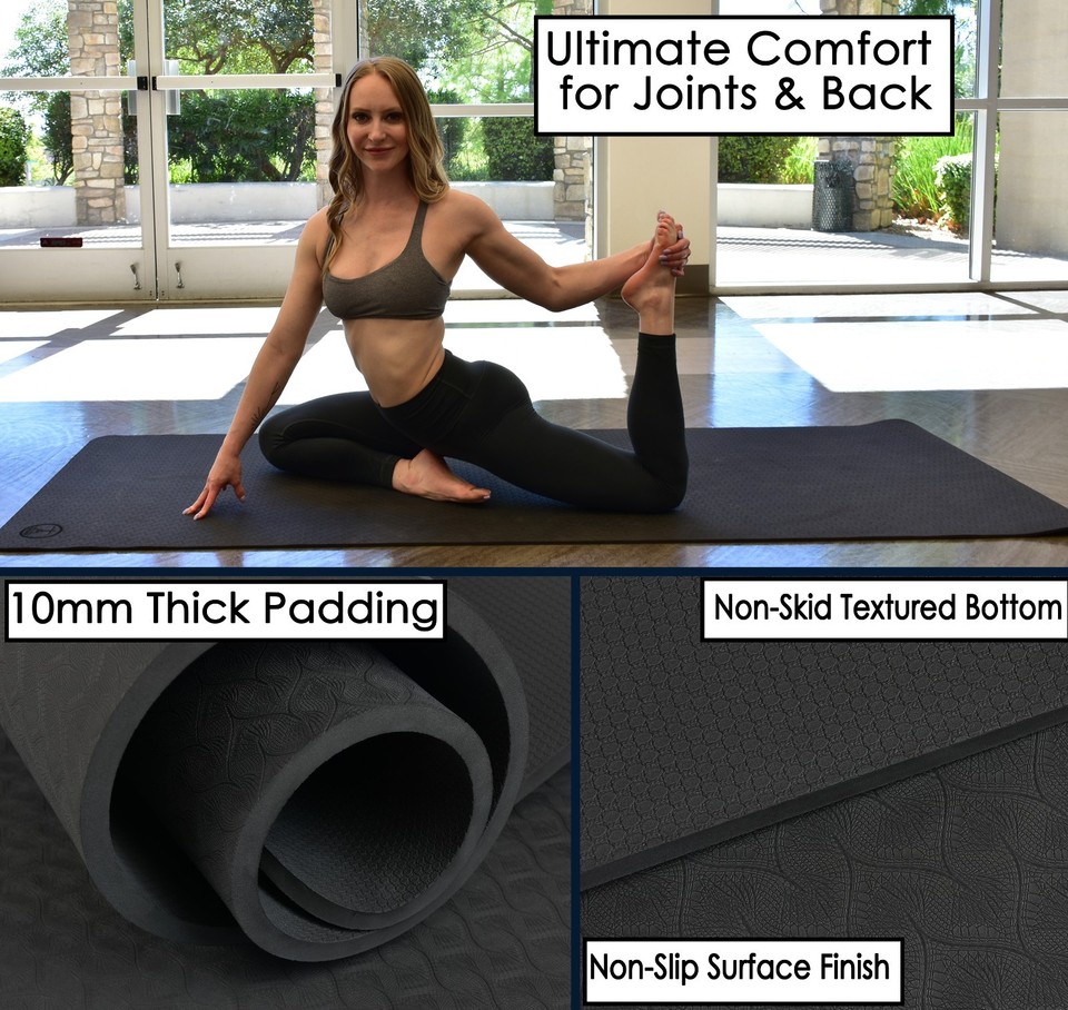 Tatago Large Yoga Mat Thick & Long for Home Workout. 84x30 (1/2 in ...
