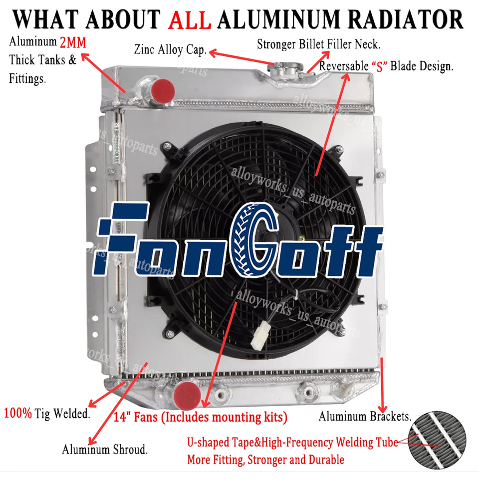 Fit 1964 1965 1966 Ford Falcon Mustang 260/289 V8 3 Row Radiator Shroud ...