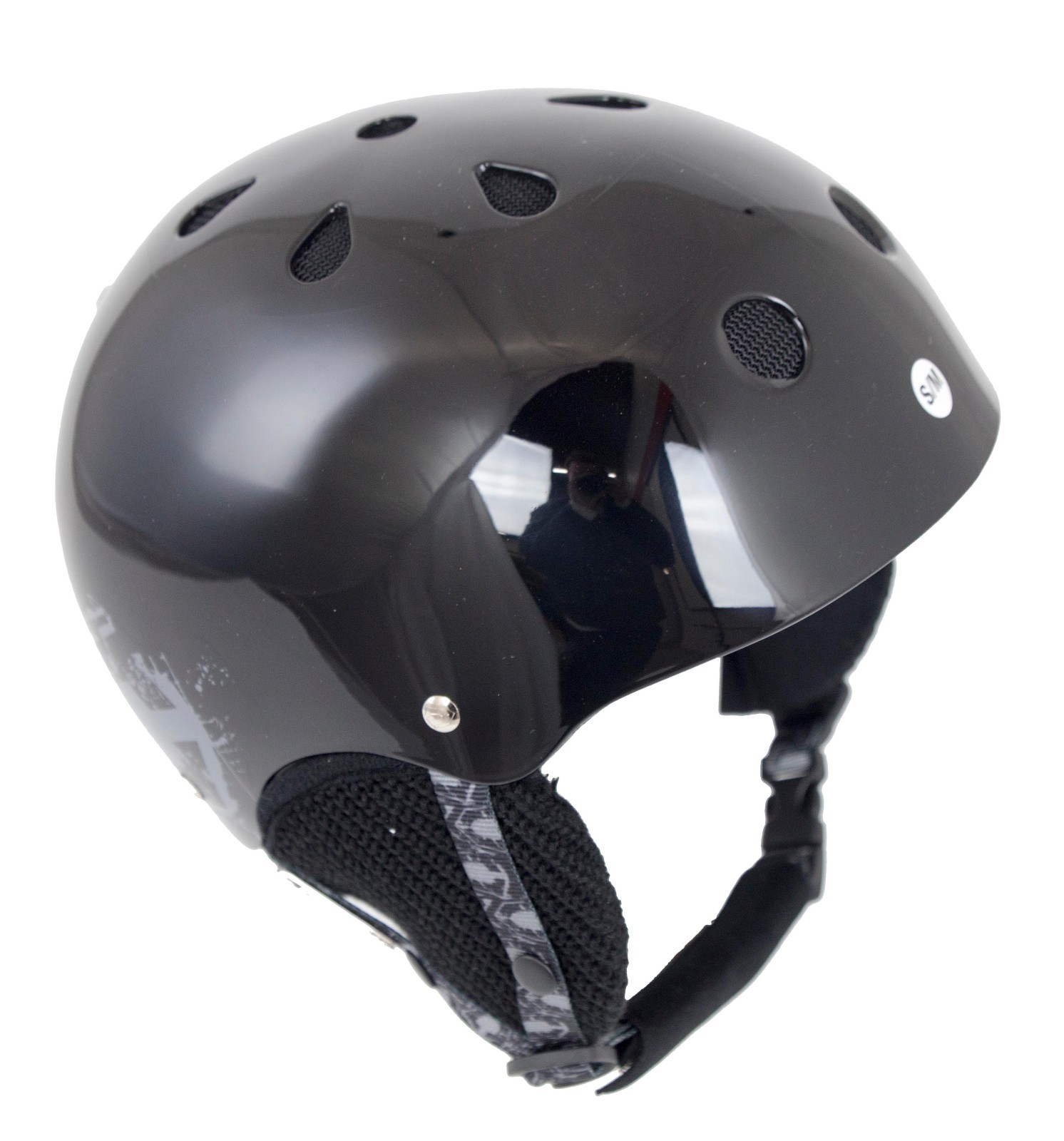 NEW High End $120 Adult Mens Capix Black Team Snowboard Ski Helmet SM ...