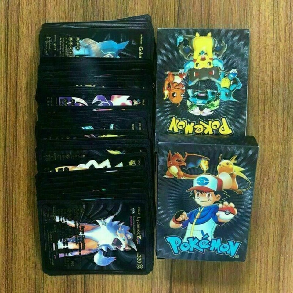 55PCS Pokemon Card Foil GOLD PACK 55 CARDS TCG GX Vmax GX Card ...