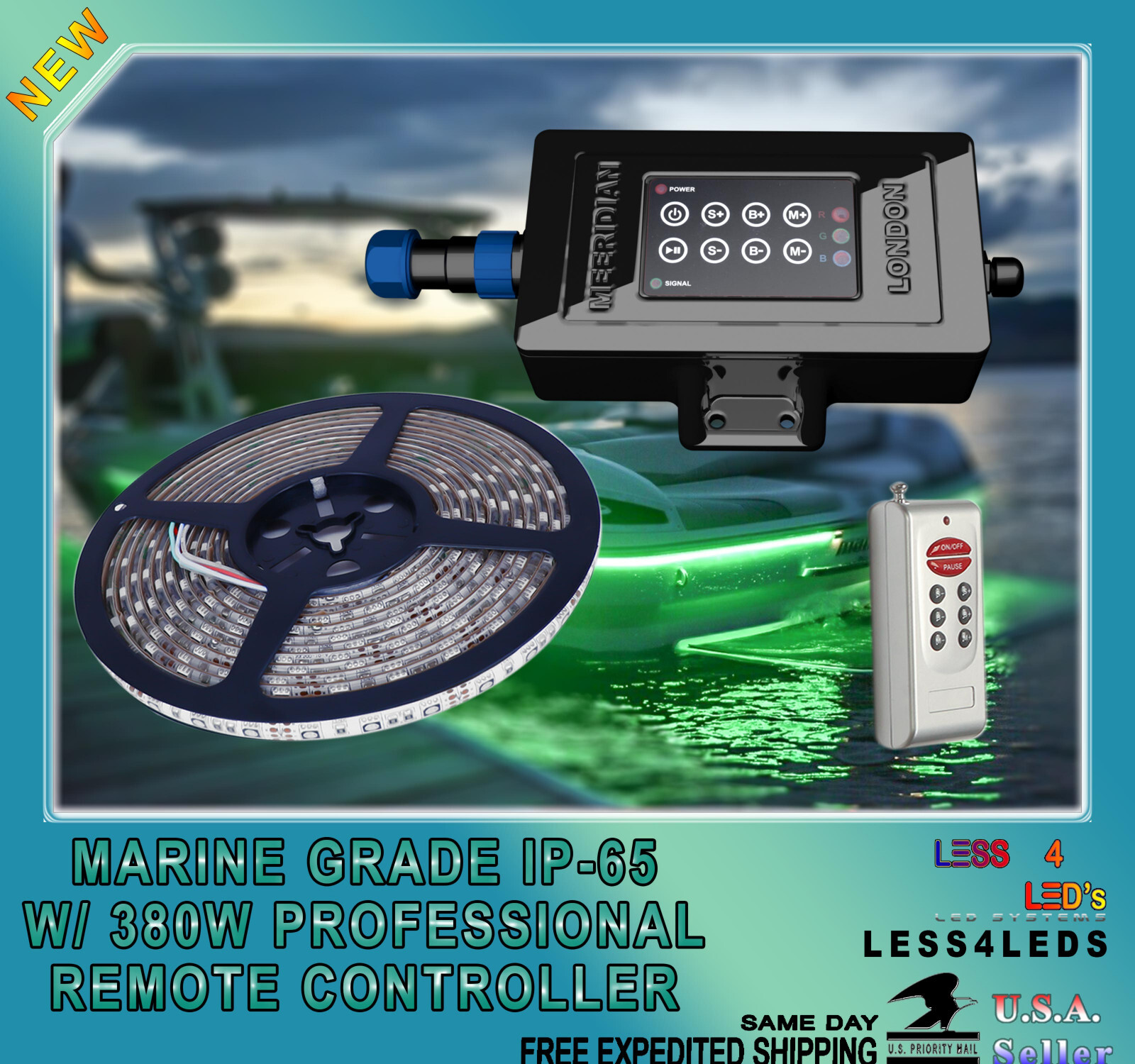 12v Marine Grade RGB 16.5ft Led Strip Light 72W Pontoon Boat Docks ...