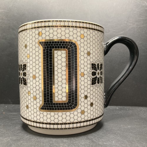 Anthropologie Letter D Monogram Mosaic-style Porcelain Mug | eBay