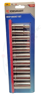 JobSmart 3/8" Drive 10 Piece 12 Point SAE Deep Socket Set 2334430 | eBay