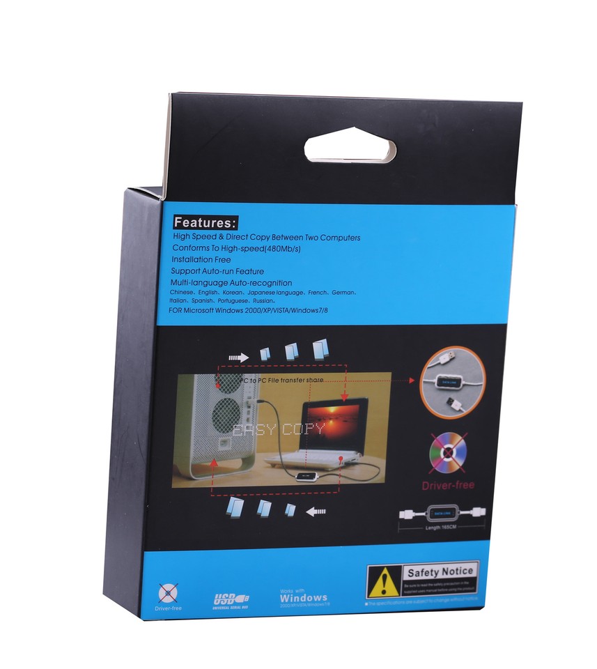 USB Direct Sync Data Link Cable Windows Computer PC To PC Files ...