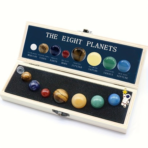 1 Box Eight Planets Natural Crystal Ball Solar System Rock Quartz ...