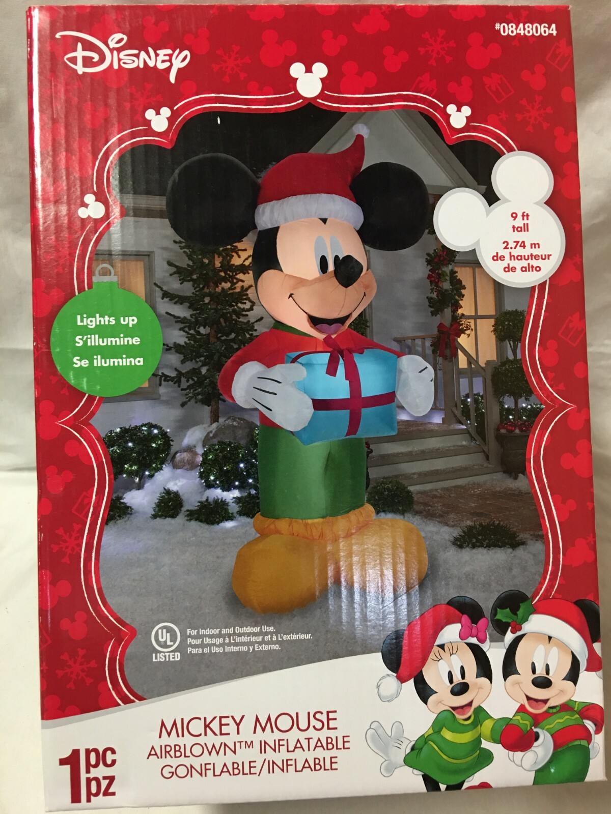 Disney 9Ft Mickey Mouse Holding Gift Box Airblown Inflatable Christmas ...