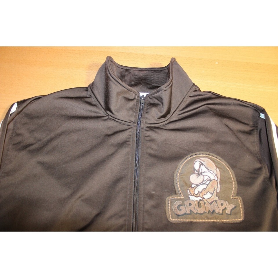 Disney Store White Snow Dwarf Grumpy Patch Zip up Track Jacket Mens 2XL ...