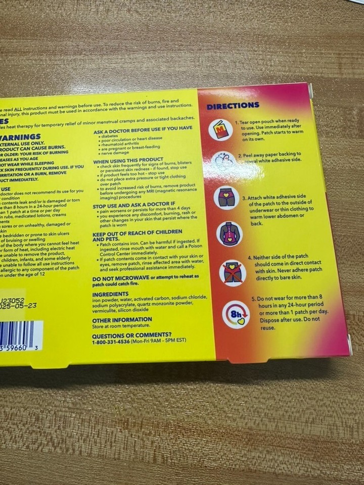 3 Patches: Midol Heat Vibes Menstrual Heat Patches Exp. 5/2025 | eBay