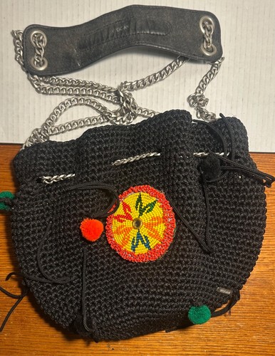 VEGGANI BROOKE CROCHET CHAIN DRAWSTRING BUCKET BAG -W2 | eBay