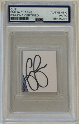 Emilia Clarke Signed Cut PSA Authentic Autograph Game of Thrones ...