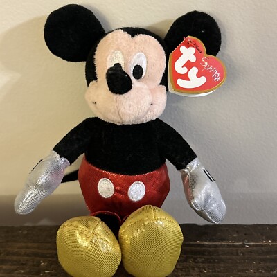 Disney TY Sparkle Mickey Mouse Stuffed Animal Plush 8" Shiny Original ...