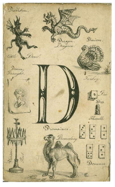 Alphabet Universel Anglais et Français (1830) Children's A B C French ...