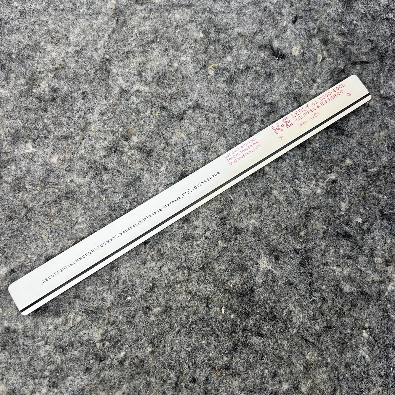 Vintage KEUFFEL ESSER K+E Leroy Lettering Guide 61 0300-60CL Pen 4/0 ...