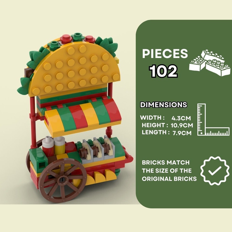 Tacos Stand 119 Bricks - Kids Toy Set Building Bricks Modular Building ...