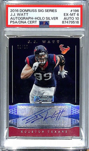 2016 Donruss JJ WATT Sig Series Signed Card PSA 6 Auto Graded PSA/DNA ...