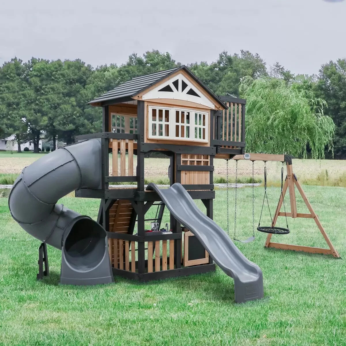 Kids Treehouse With Slide