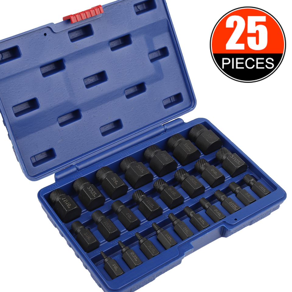 25Pcs Screw Extractor Set Hex Head Multi-Spline Easy Out Bolt Extractor ...