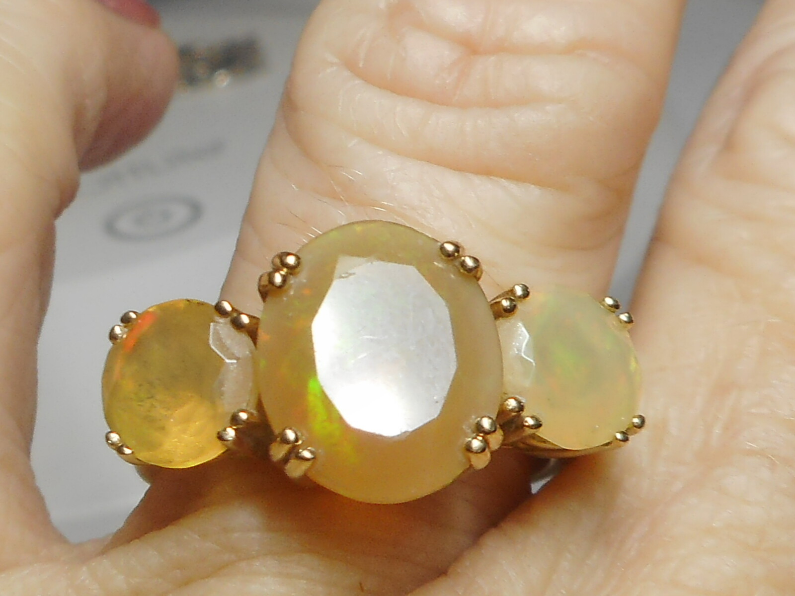 10 kt Natural Water Opal Ring Size 8 | eBay