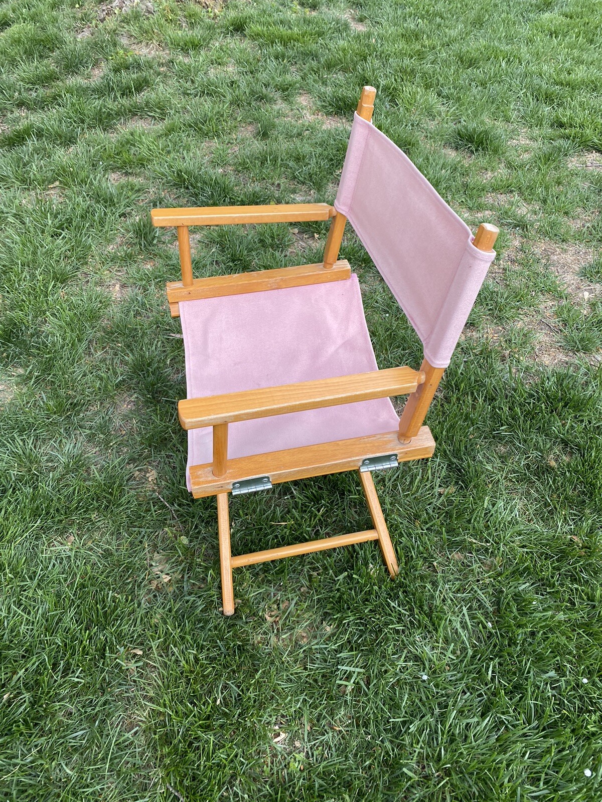 Vtg Commander Chair Director Folding-rare Mauve Pink- Gold Medal Brand ...