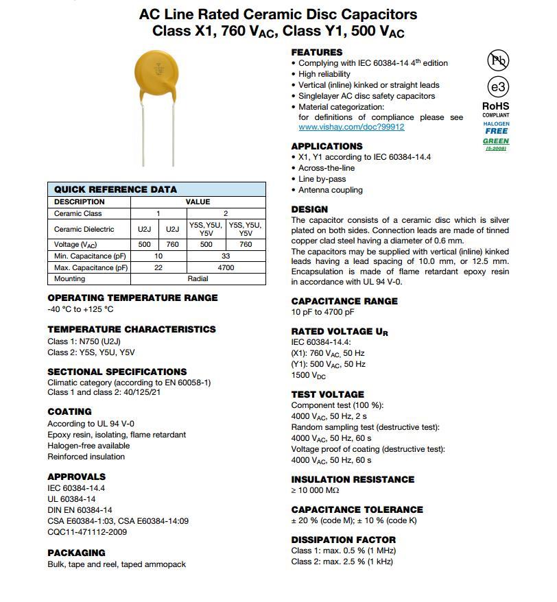 10PCS VY1101K31Y5SQ63V0 Safety Capacitors 100pF X760 Y500VAC 10% Y5S | eBay