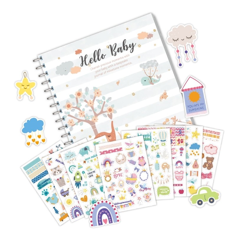 Baby Memory Book with Sticker for Baby Boy or Girl First Year Baby ...