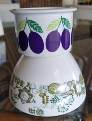 Arabia 1962 small jam pot with single plum motif No Lid | eBay Australia