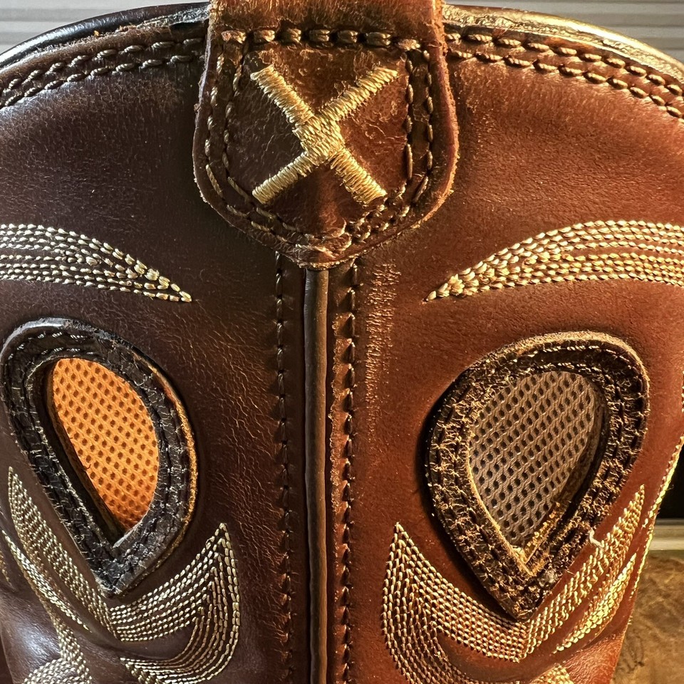 Twisted X Men's 13D Brown Leather Alloy Toe Buckaroo Western Work Boots ...