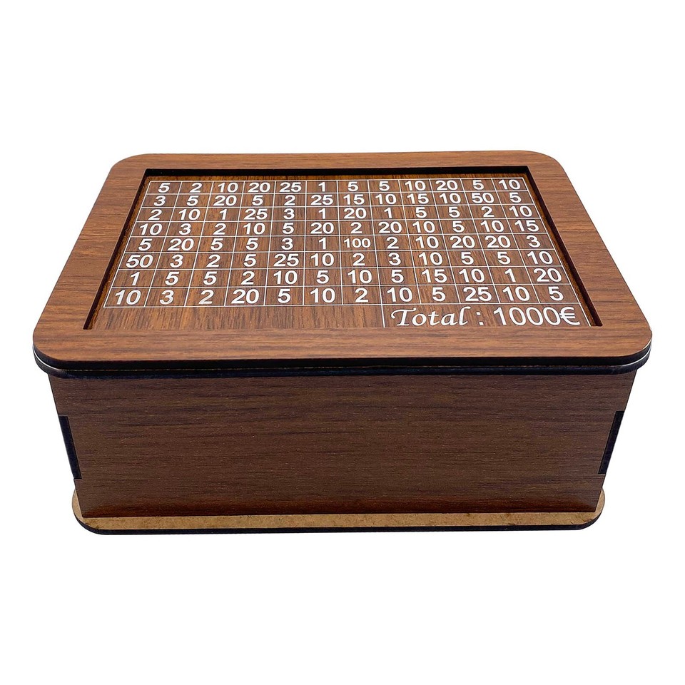 Coin Bank Box W/ Counter Wooden Piggy Bank Home Ornament Counter Bank ...