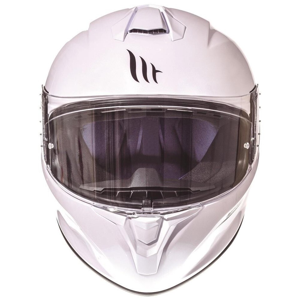 MT Targo Full Face Motorcycle Helmet Solid A0 Gloss Pearl White | eBay