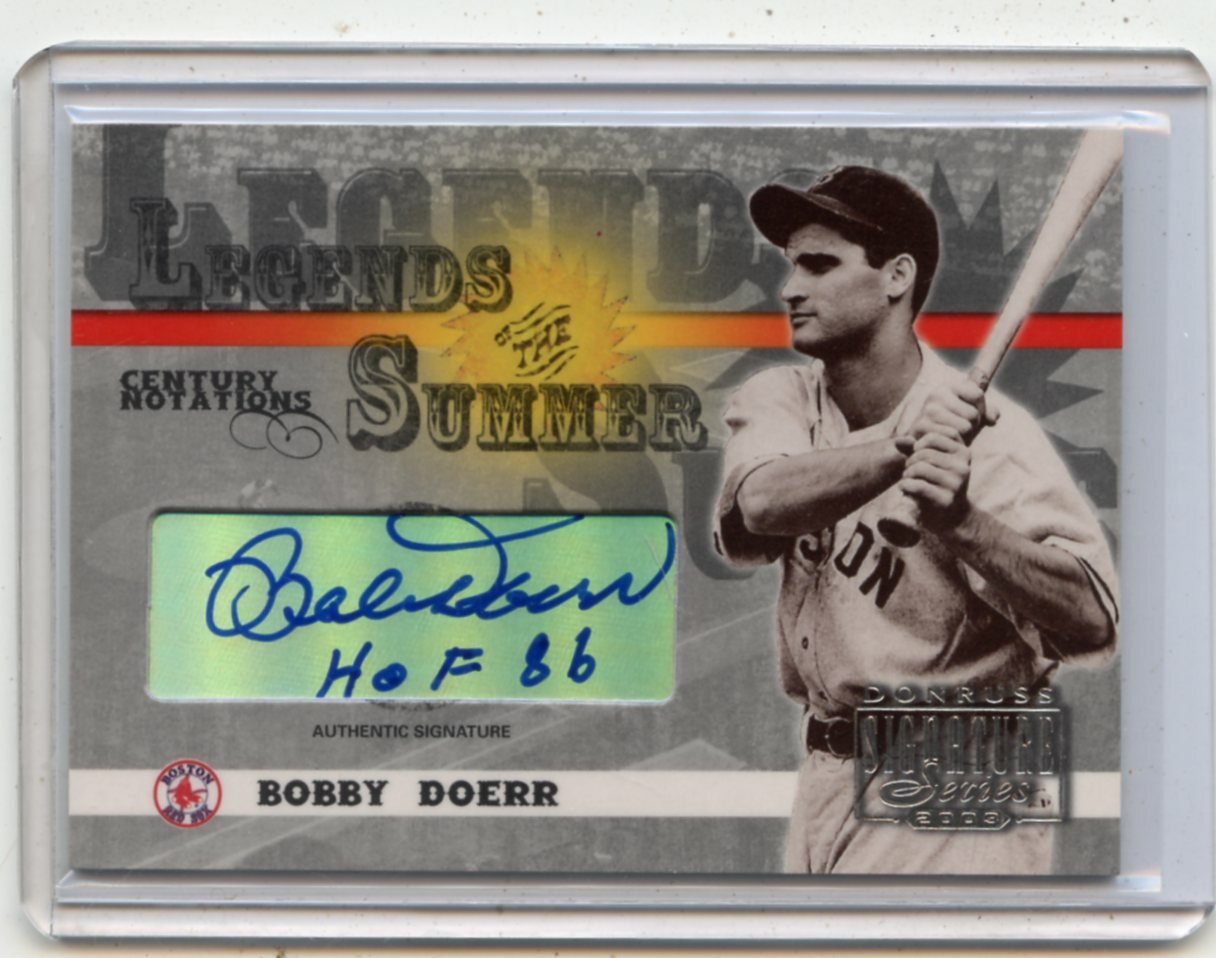 2003 DONRUSS SIGNATURE SERIES #LS-8 BOBBY DOERR AUTOGRAPH #74/100 RED ...