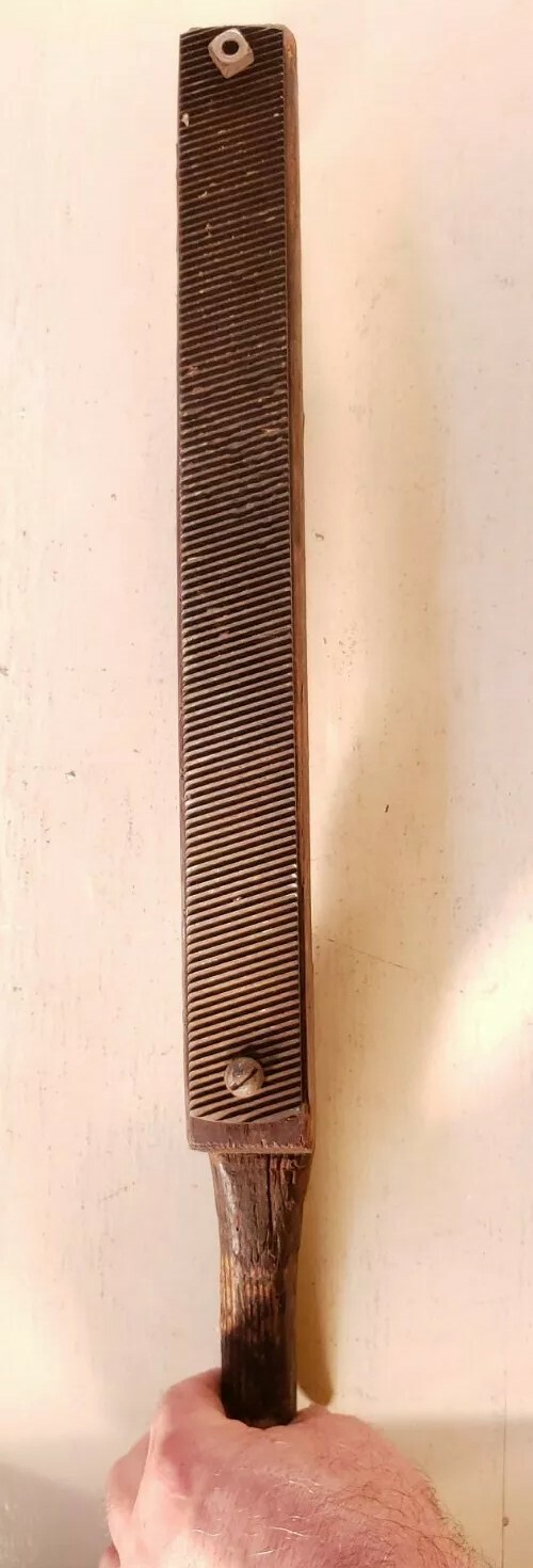 Antique Primitive Curved Metal Rasp With Wooden Body/Handle. 20.75 ...