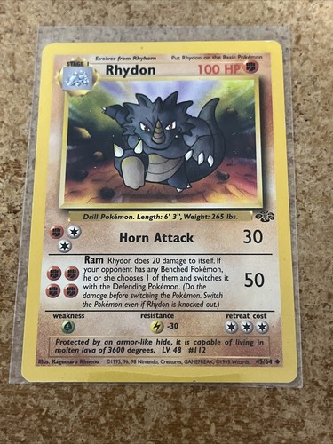 rhydon 1995 Pokémon card 100hp | eBay